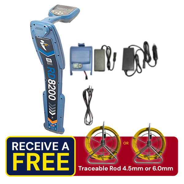 RadioDetection RD8200 Locator with Battery, Mains, Charger and Bag