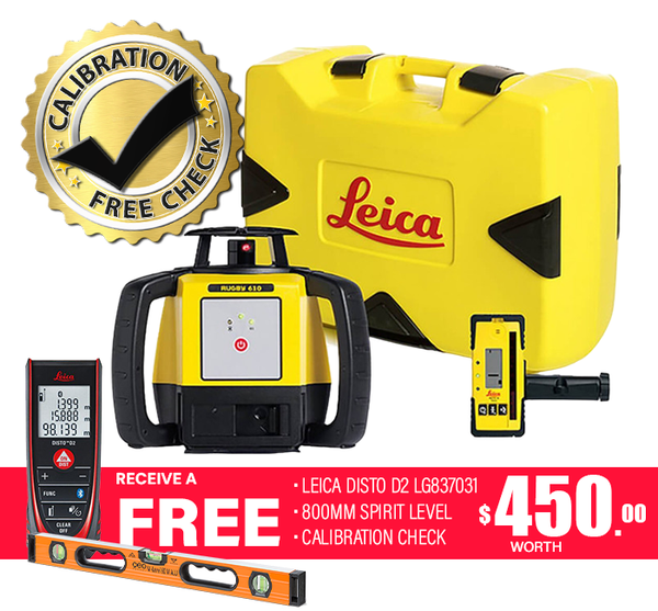 Leica Rugby 610 Rotating Laser with Rod Eye, Li-ion & Slope